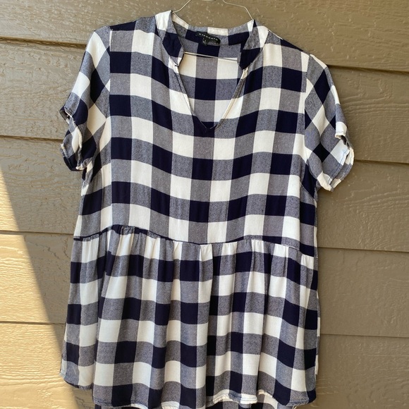 Staccato | Tops | Staccato Plaid Swing Top Linen Blend | Poshmark
